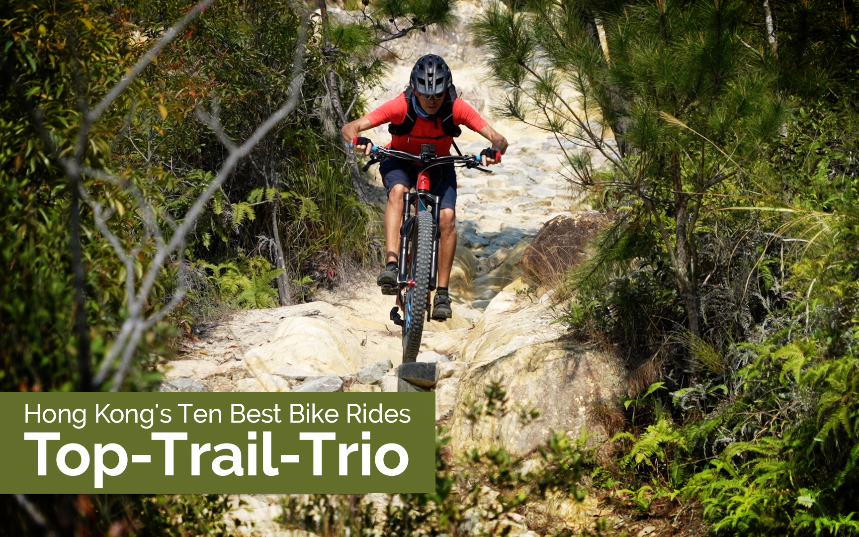 Mountain Biking Tai Lam Chung to Tai Mo Shan - Drone and Phone